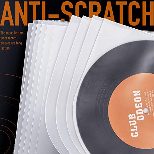 100 Pieces LP Vinyl Record Inner Sleeves 10 Inch Semi-Transparent Inner ...