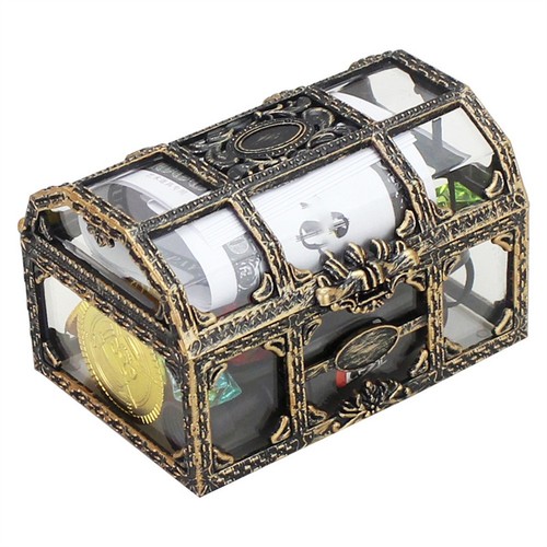 Retro Style Plastic Treasure Box Organizer for Pirate Gems Transparent ...