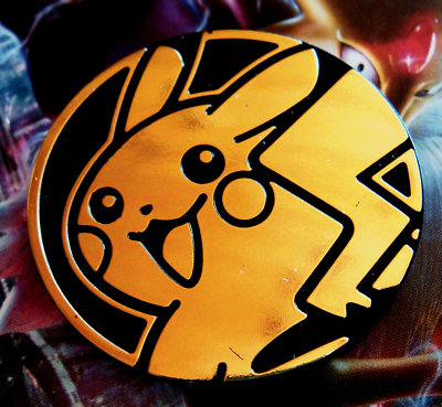 PIKACHU LIBRE COLLECTIBLE FLIPPING COIN, POKEMON PRIMAL, GOLD MIRROR ...