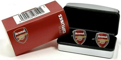 ARSENAL FC MENS EXECUTIVE COLOUR - METAL CREST SHIRT CUFFLINKS AFC GIFT ...