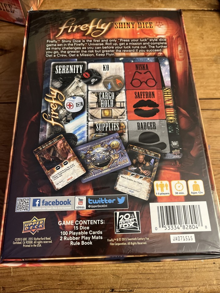 Upper Deck Firefly Shiny Dice Game - Entertainment Earth Exclusive | eBay