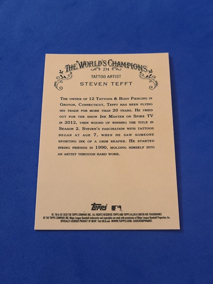 2020 Steven Tefft Topps Allen & Ginter #274 | eBay
