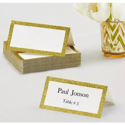 Gold Glitter Placecards Gold Foiled Wedding Place Cards | Ginger Ray