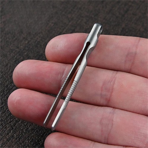 1/2PCS Titanium Mini Tweezer EDC Keychain Portable Tweezers Outdoor ...