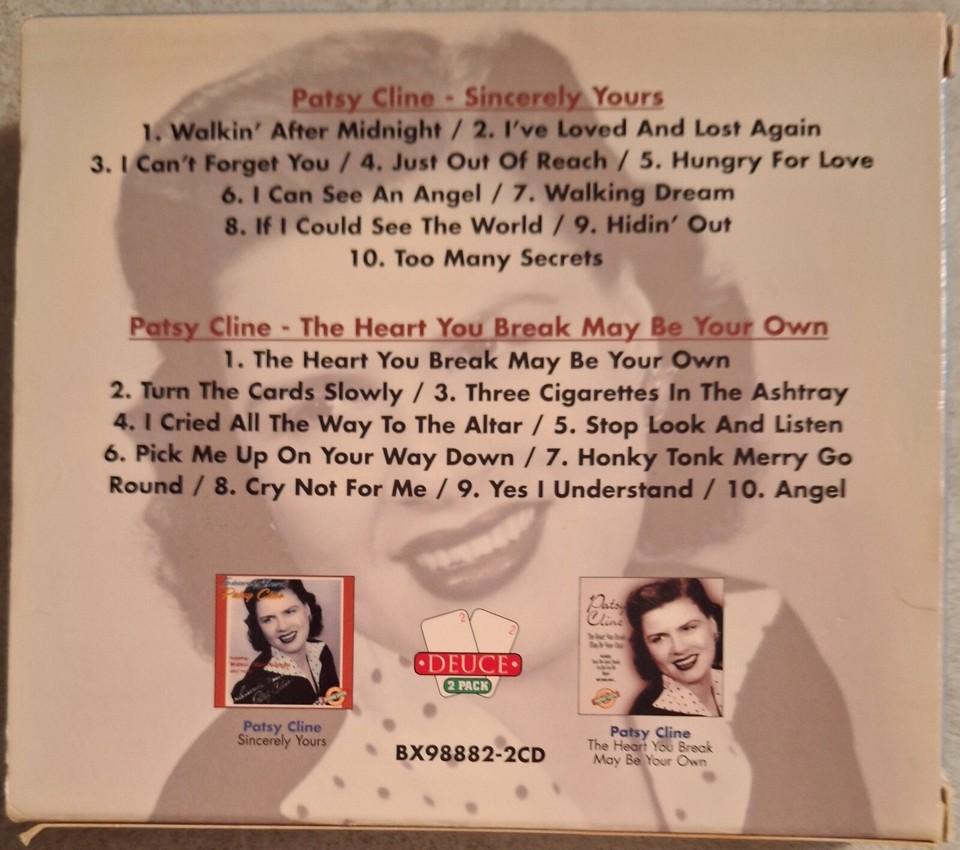 AT HER BEST by PATSY CLINE 20 Hits 2 Disc Boxset: SINCERELY YOURS and ...