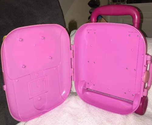 Vintage 2002 Pink Disney Princess Plastic Rolling Carry-On Suitcase ...