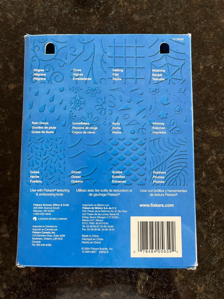Fiskars Texture Plates II Assortment Pack Embossing Cardmaking Mixed ...