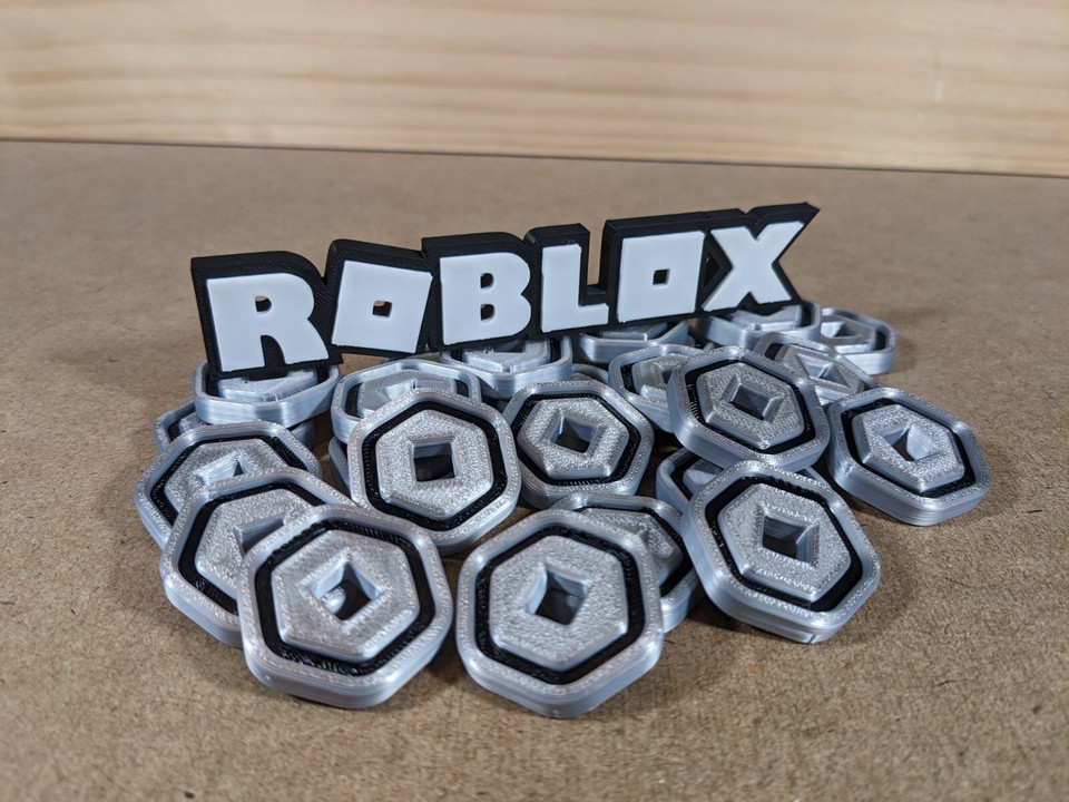 Robux Roblox Coins - Mixed Color Order - Double Sided 3D Printed Party ...
