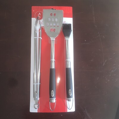 Grand Gourmet 3 piece Stainless Steel Barbecue Tool Set Brand New ...