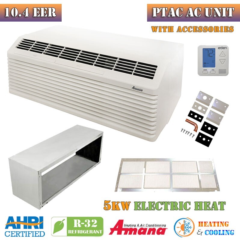 Amana R32 PTAC Air Conditioning Unit 15K BTU Capacity with 5 kW ...
