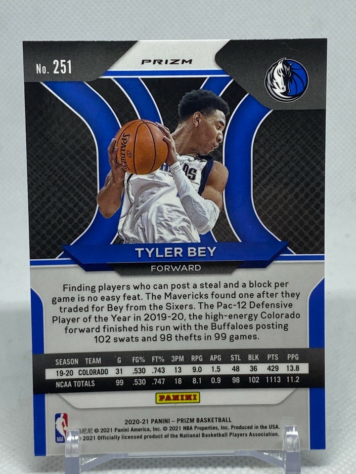 2020-21 Panini Prizm Basketball Tyler Bey Rookie Card Silver Prizm #251 ...