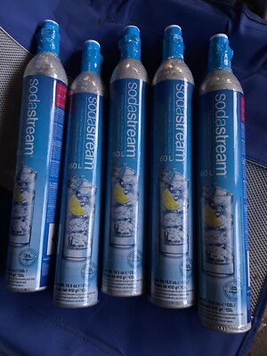 5 SodaStream Soda Stream 60L Co2 Cylinder Full New Replacement Canister ...