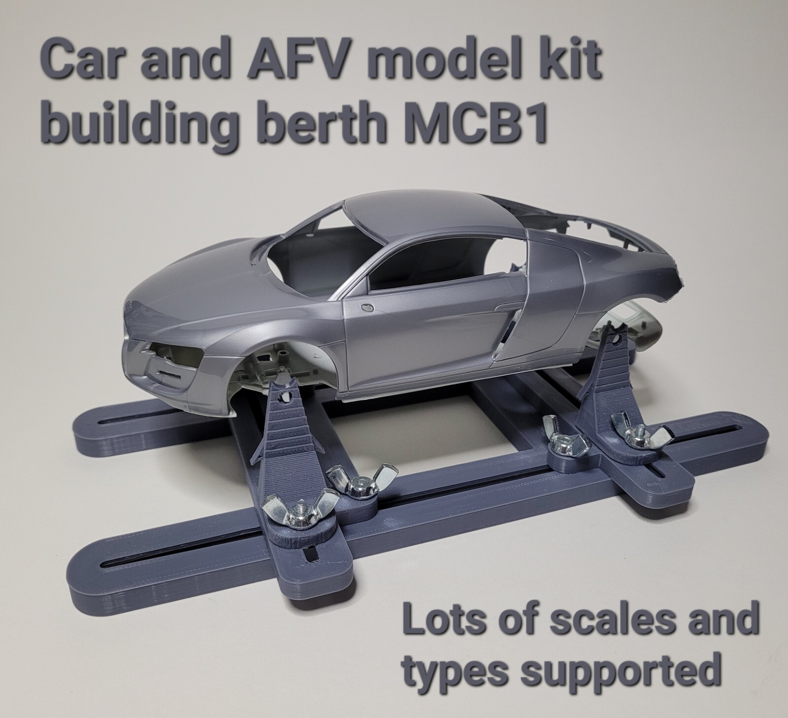 Model car kit building berth jig for AFV vehicles 1/72 1/35 1/24 1/16 ...