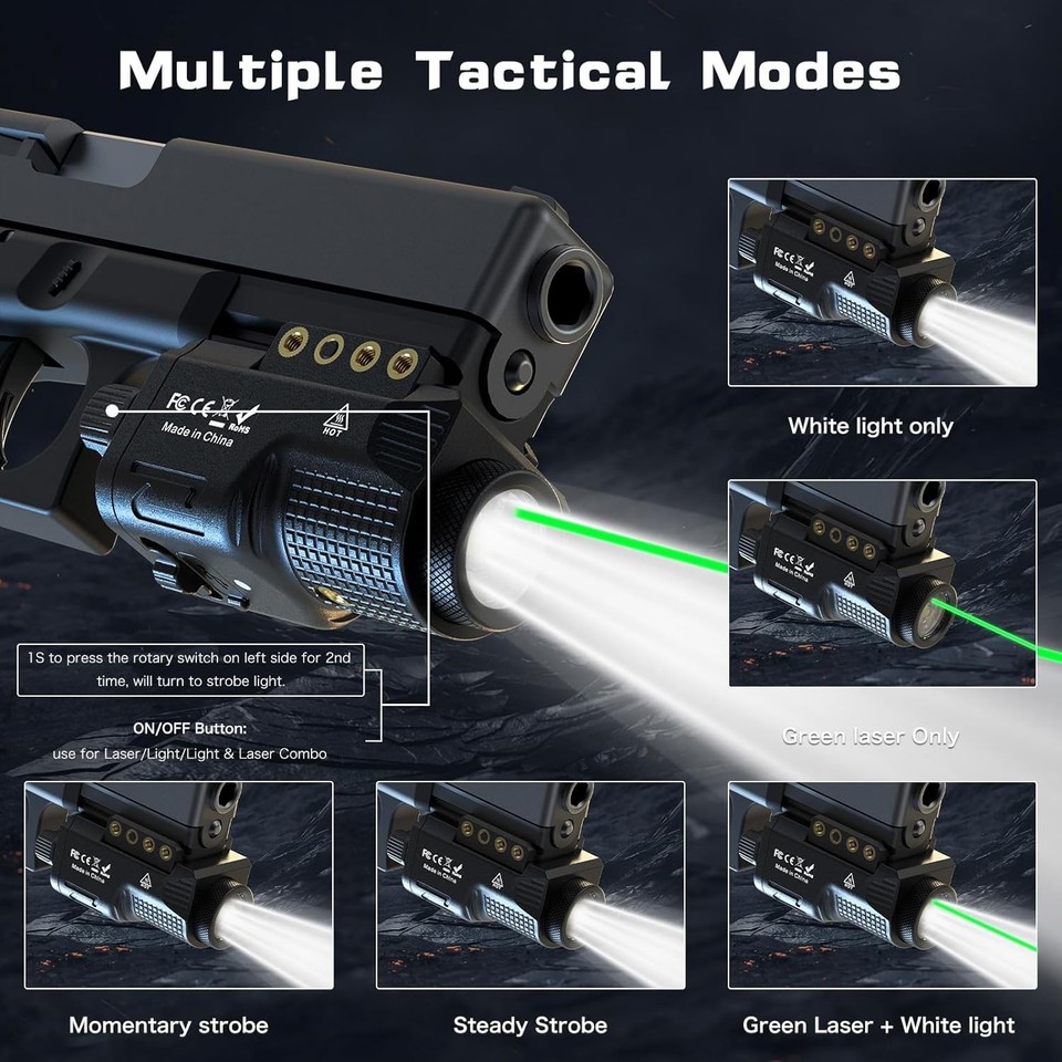 Pistol Laser Light Combo - 800 Lumens 800 Green | eBay