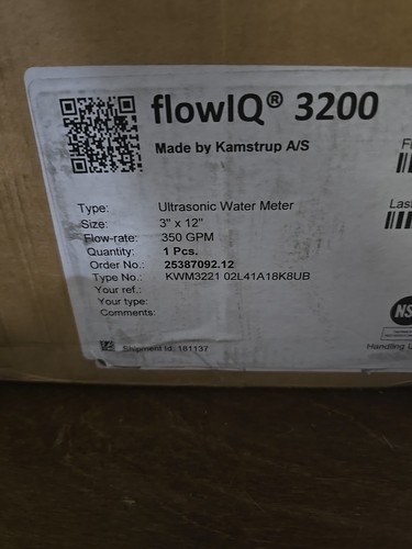 Kamstrup FlowIQ 3200 EO Ultrasonic Water Smart Meter Stainless Steel 3" X 12" | eBay
