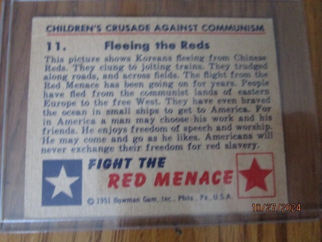 1951 Bowman Fight the Red Menace Card #11 Fleeing the Reds (EX) | eBay