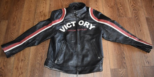 Original Victory Motorcycle Riding Heavy 100% Leather Jacket Men's XL | eBay