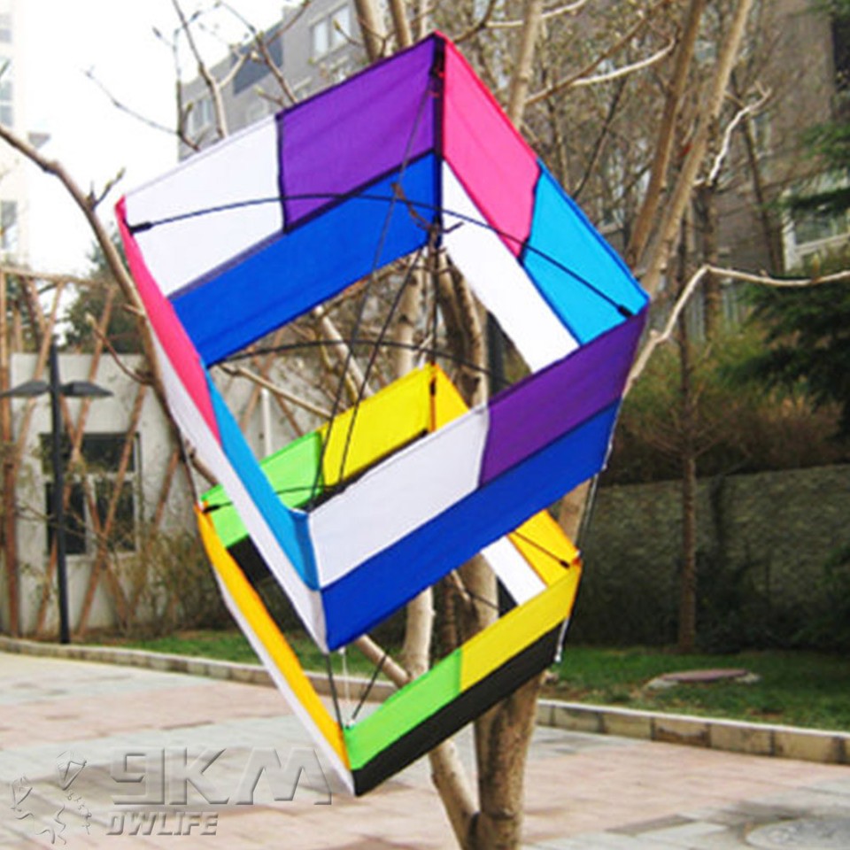 34" / 85CM Traditional 3D Box Single Line Kite For Beginners Kids with ...