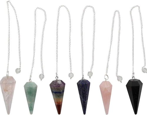 Dowsing Pendulum Healing Crystal Set - Pack of 6 Gemstone Pendulums 711181797428| eBay