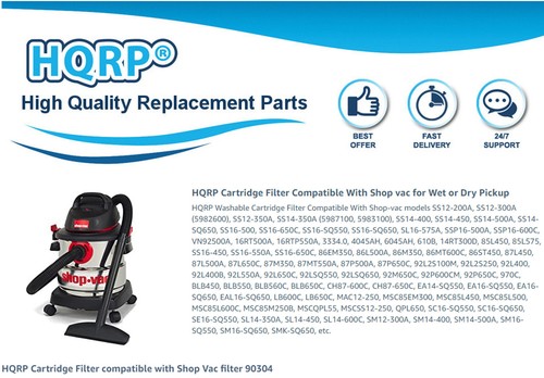 4-Pack HEPA Cartridge Filter for Shop-vac Wet / Dry Pickup, 903-04-00 ...