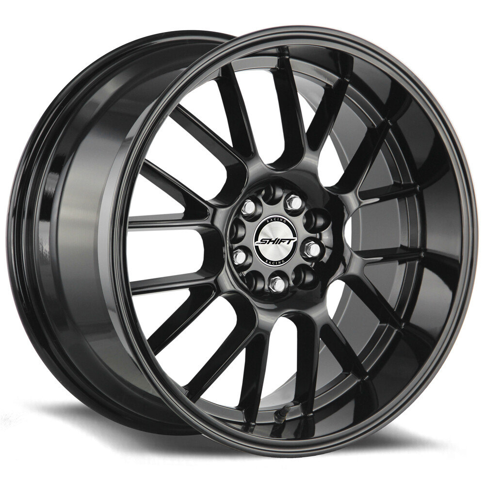 (4) Shift H28 Crank 17x7.5 5x4.5"/5x120 +30mm Gloss Black Wheels Rims ...