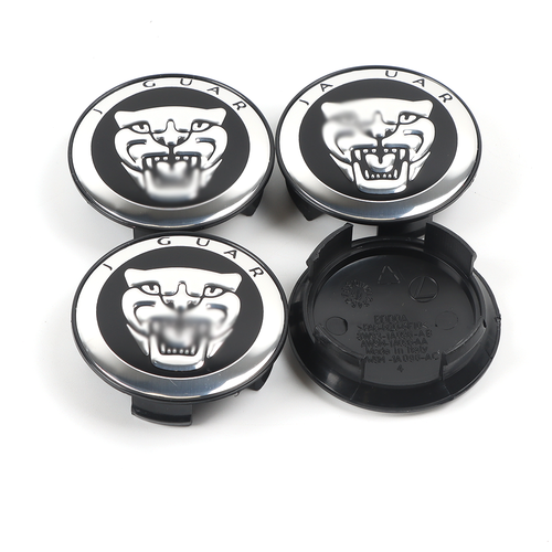 For Jaguar Growler Black Wheel Center Caps XJ XK XF XE F-Type E-Pace ...
