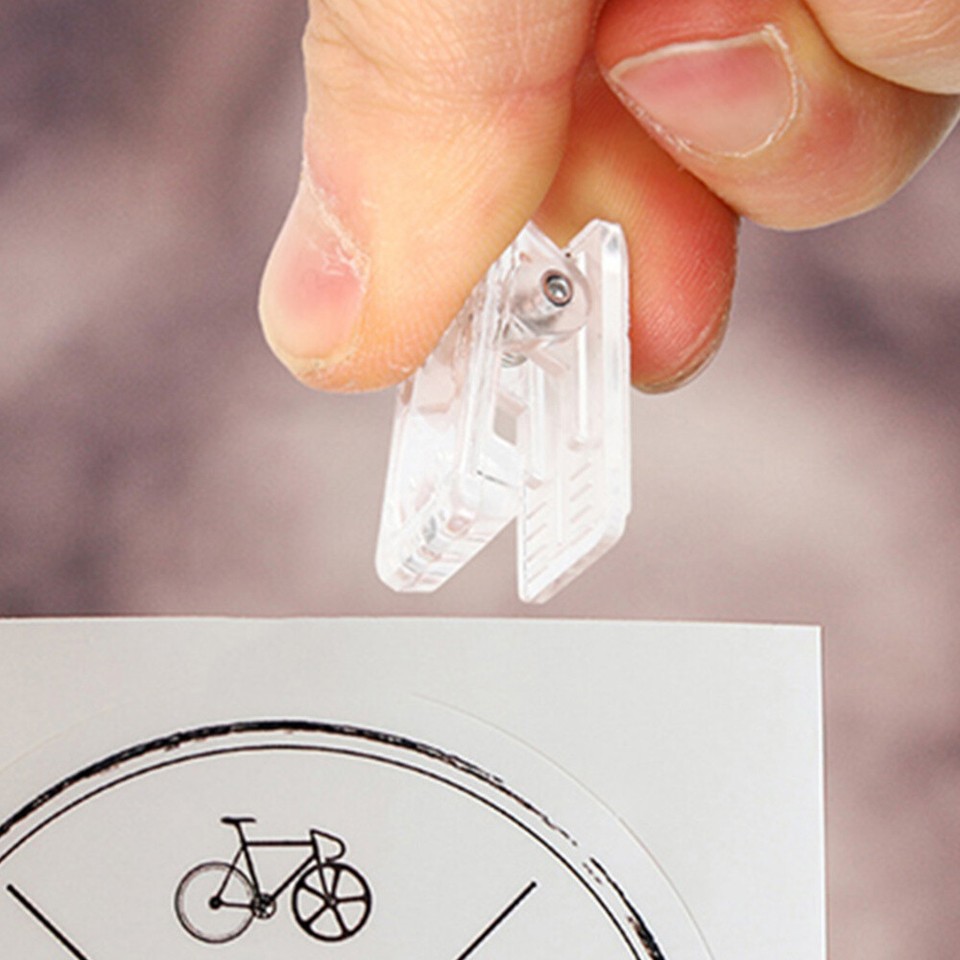 20 Pcs Spring Clip for Crafts Photo Clips Adhesive Small Plastic Sign ...