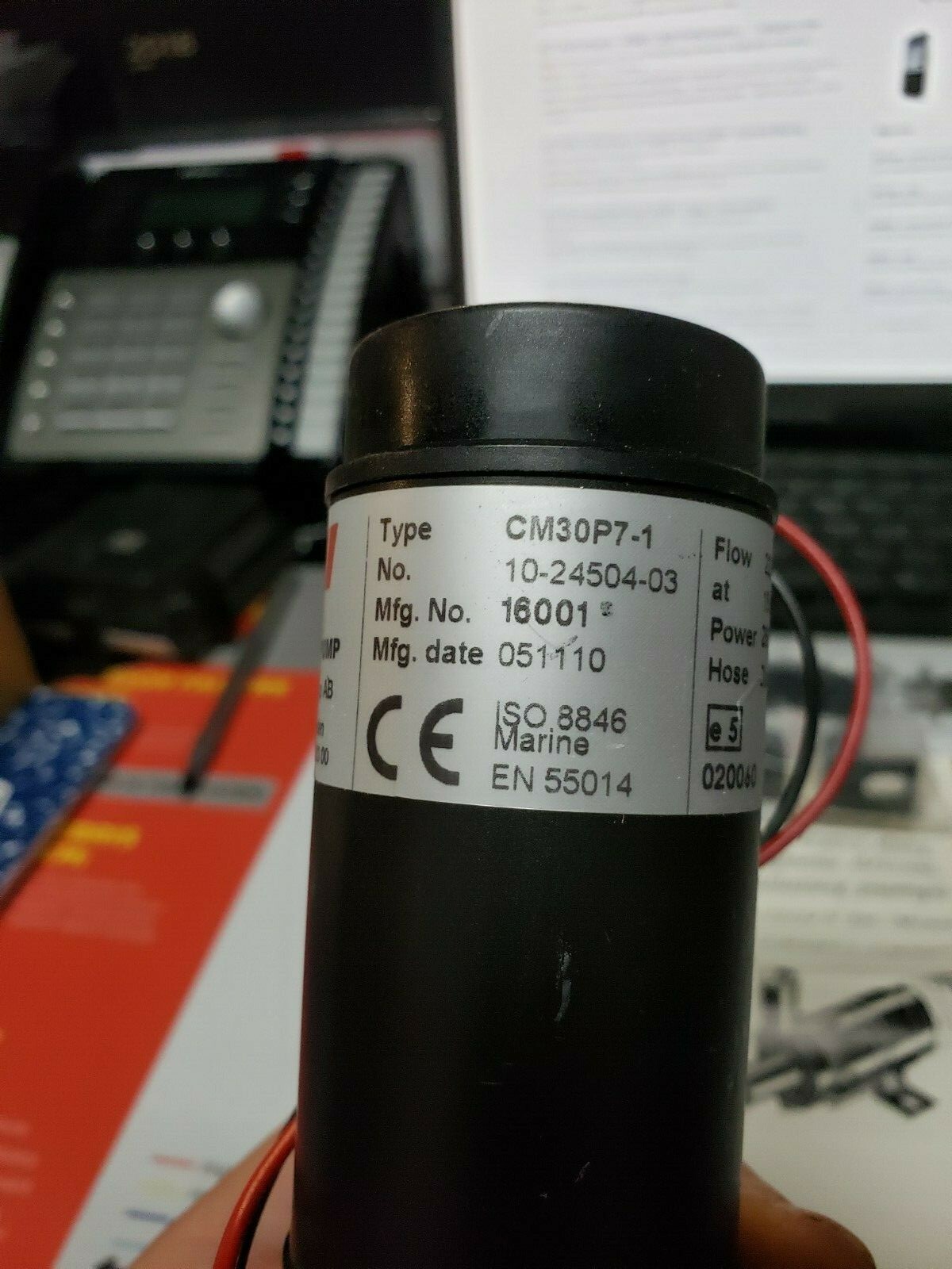 Johnson Centrifical Pump Cm30p7-1 12v Hose Inlet and Outlet 16mm (5/8 ...