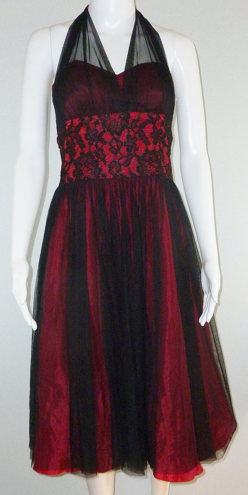 Vintage Betsy Adam Prom Dress Gown Goth 90s Y2K Halte… - Gem