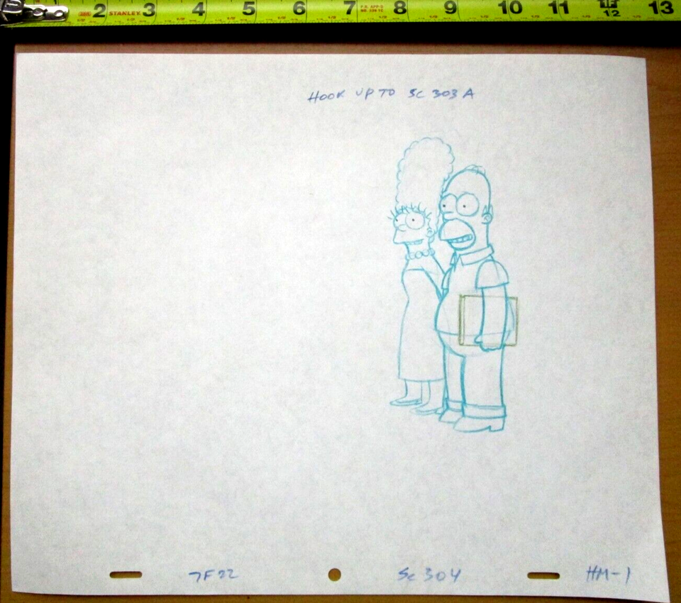 1990's SIMPSONS FOX Walt Disney ORIGINAL PRODUCTION cel LAYOUT DRAWING ...