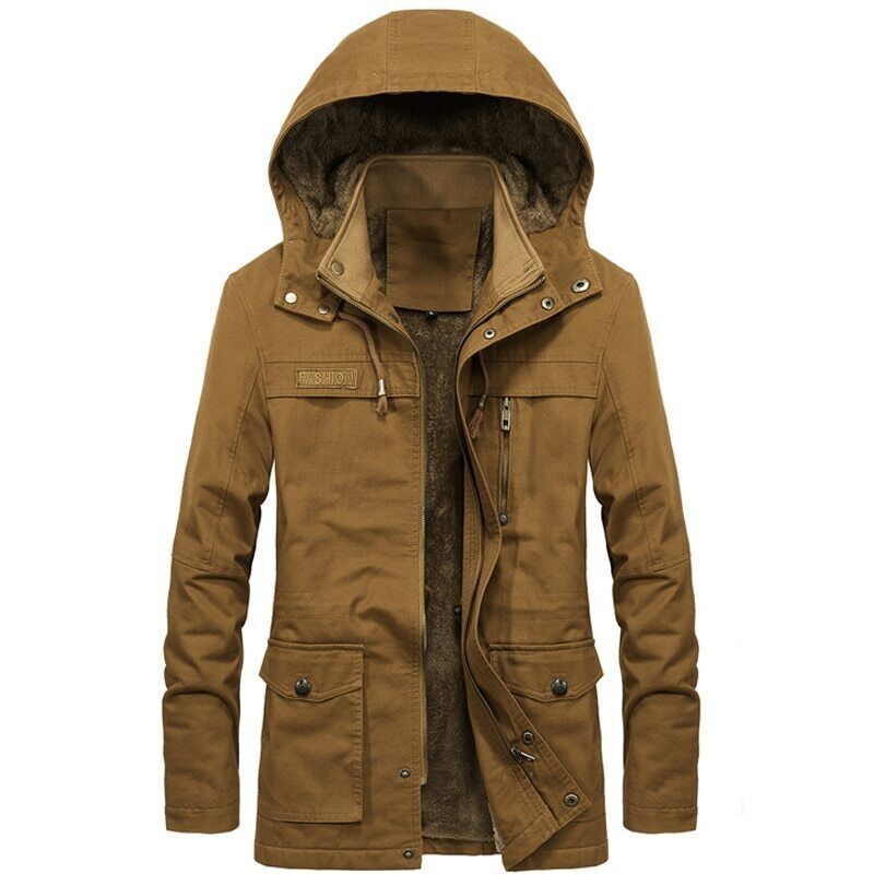 New Fleece Overcoat Jacket Men Thicken Winter Warm Fur Hooded Parka ...