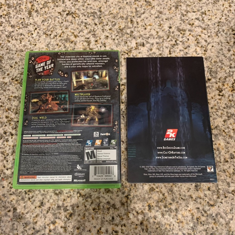 BioShock 2 (Microsoft Xbox 360, 2010) Case & Manual Only NO GAME ...