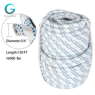 3/4 Inch Braided Polyester Rope 150 Ft Rigging Rope 16,500 Lbs Tensile ...