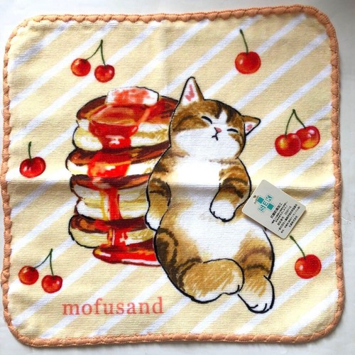 Mofusand Pancake Cat Handkerchief Yellow Orange Antibacterial ...