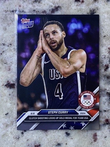 2024 OLYMPIC GAMES TOPPS NOW STEPH CURRY #27 GOLD MEDAL NIGHT NIGHT ...