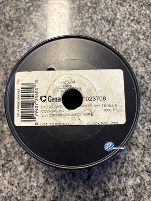 General Cable Cross Connect Wire 24 AWG BL/WH 1000' Reel Cable Spool ...