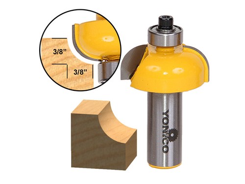 3/8" Radius Cove Edge Forming Router Bit - 1/2" Shank - Yonico 13154 ...