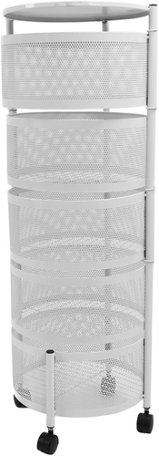 Rotating Storage Rack, Multi Tier Metal Storage Tower Basket Shelves ...