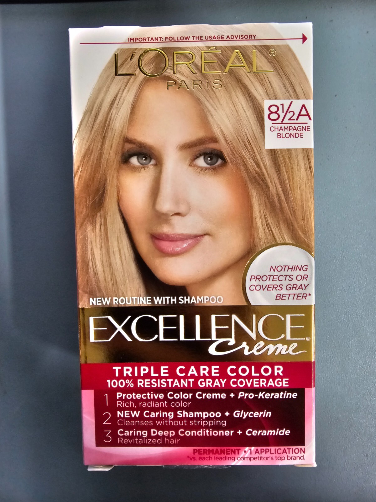 6 PACK L'Oreal Excellence Creme Permanent Hair Color, 8 1/2A Champagne ...