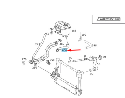 NEW MERCEDES-BENZ C W203 AMG EXPANSION TANK HOSE A2035013782 ORIGINAL ...