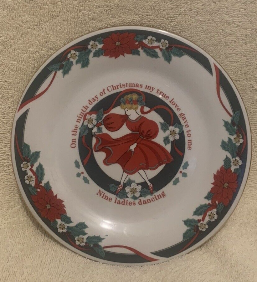 Tienshan Deck The Halls 12 Days Of Christmas - 9 Ladies Dancing Plate 7 ...