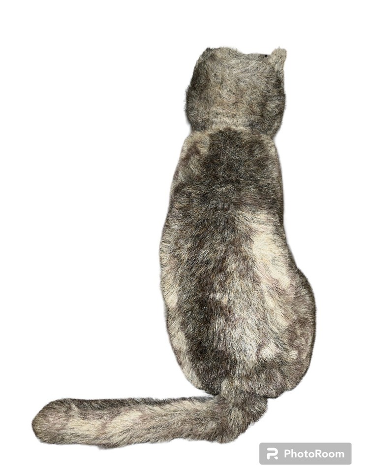 Vintage REAL SOFT TOYS Cat Plush Stuffed Toy Watford Gray Brown ...