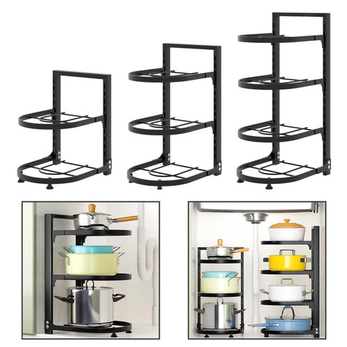 Pan Rack Pan Organizer Rack Kitchen Shelf Rack Free Standing | eBay ...