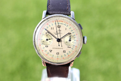 JUMBO PILOT VINTAGE NIMER CHRONOGRAPH WATCH RARE SECTOR DIAL SERVICED ...