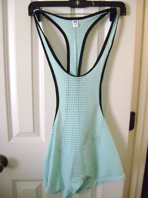 RARE NEW, VINTAGE N2N R13 SINGLET IN AQUA BLUE, SIZE LG, N2N LOGO, PERF ...
