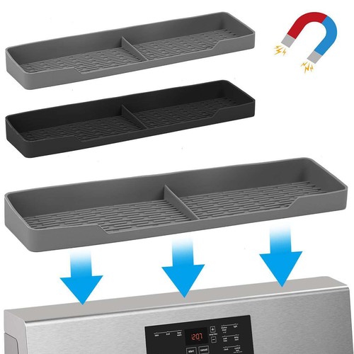 Kitchen Shelf Stove Top Magnetic Over The Stove Silicone Spice Storage ...