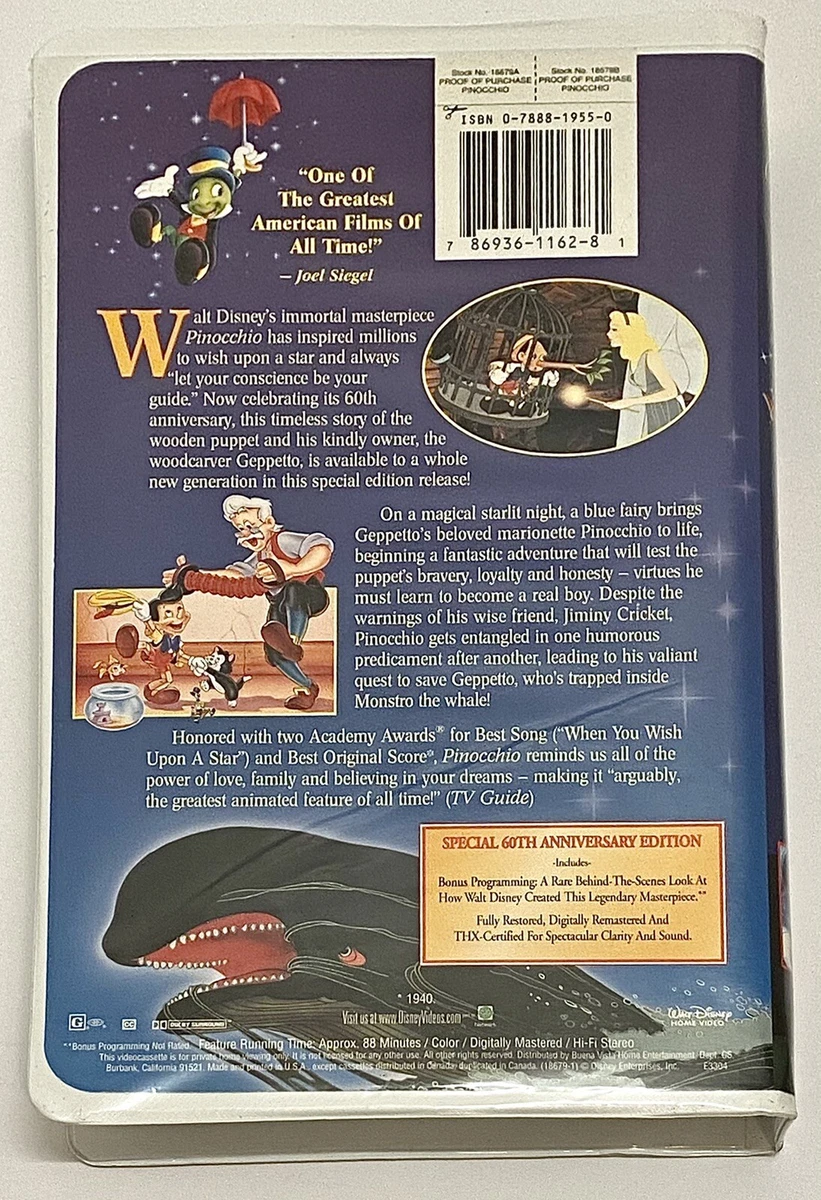 Pinocchio 1999 Vhs
