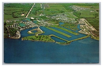 Ellenton Florida Manatee River Village Aerial View Postcard c1972 ...