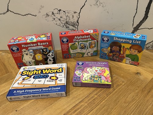Orchard Toys Games Bundle Number Bears Alphabet Flash Cards Unicorn ...