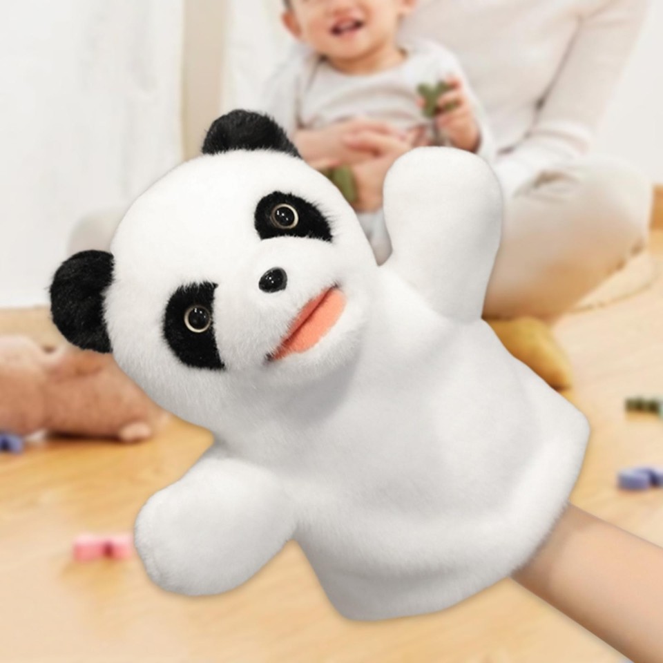 Panda Hand Puppet Storytelling Puppets Soft Realistic Pretend Play ...